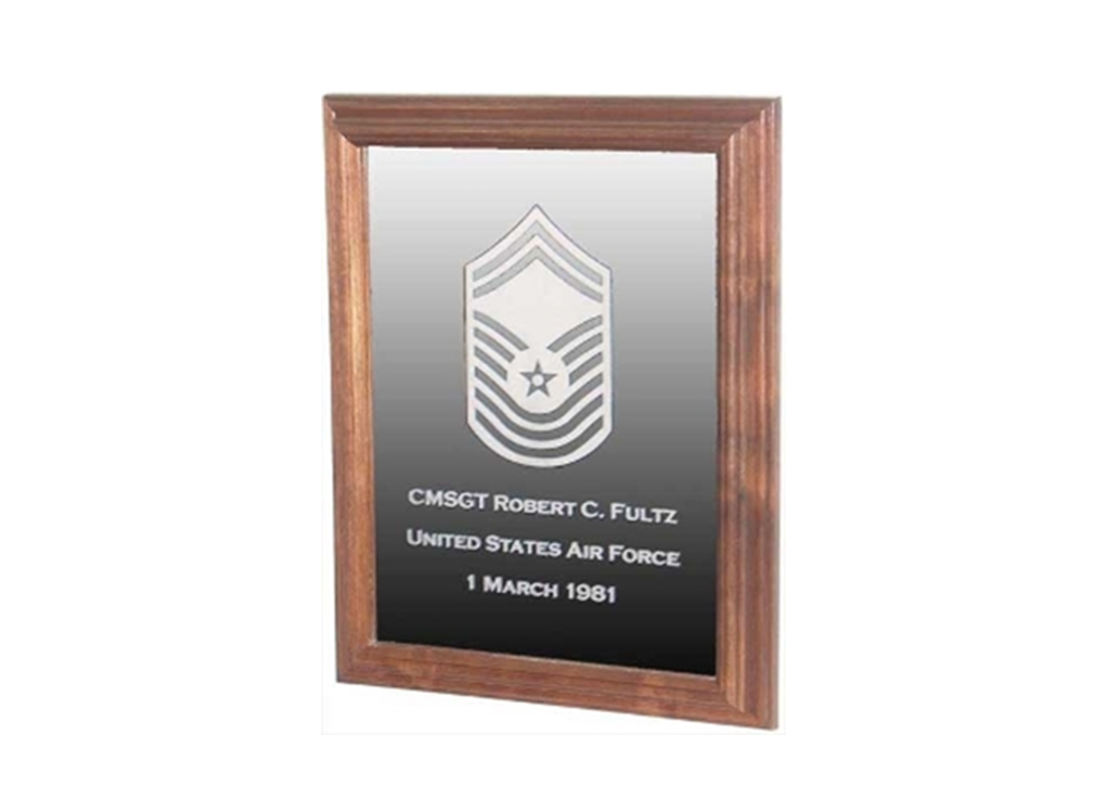 Flag Connections Military Laser Engraved Rank Insignia Mirror Frame ...