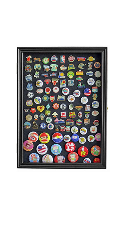 Display Case Wall Frame Cabinet for Military Medals, Pins, Patches ...