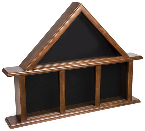 Glass Flag Cases with 3 Compartments, Solid Pine Construction with Felt ...