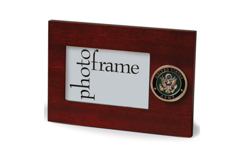 US Army Medallion Desktop Landscape Picture Frame - 4 x 6 Inch.